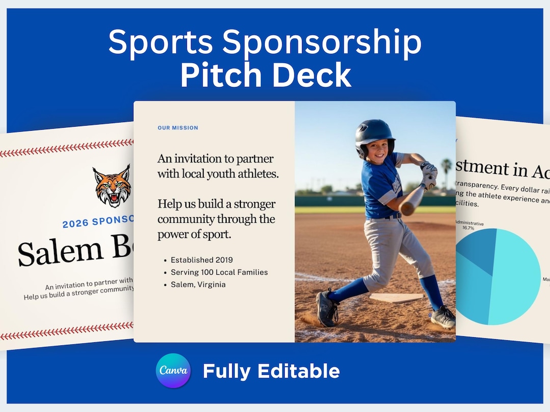 Editable Sports Sponsorship Pitch Deck for Canva, Youth League & Travel ...