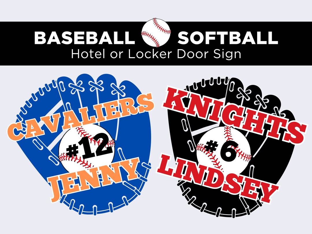 Editable Baseball Softball Door Sign Canva Template Tball Travel Ball ...