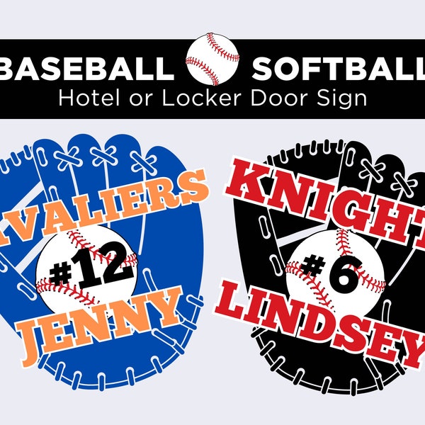Softball Door Signs Canva - Etsy