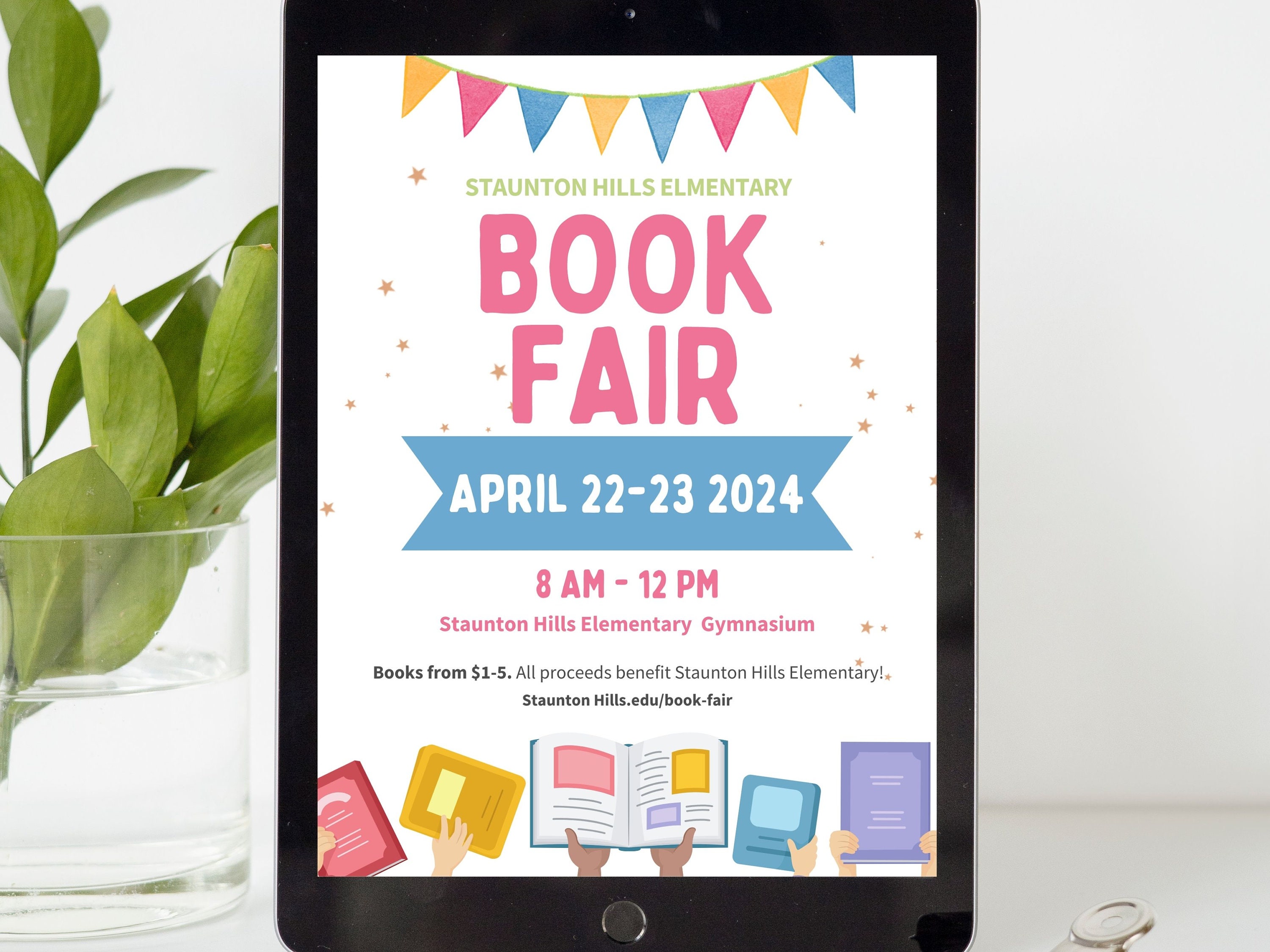 EDITABLE Book Fair Flyer Printable School Fundraiser Invitation ...