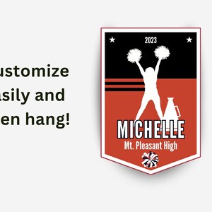 Editable Cheer Locker Door Sign, Cheerleader Locker Decoration, Name ...