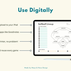 Printable Softball Lineup and Field Position Sheet Batting Order ...