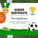 Editable Soccer Certificate, Soccer Team Awards, Printable Soccer Team ...