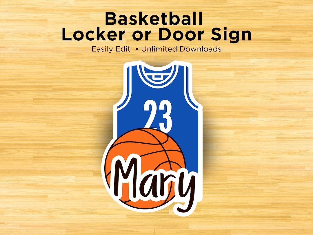 Editable Basketball Locker Printable Cutout Door Sign Locker Decoration ...