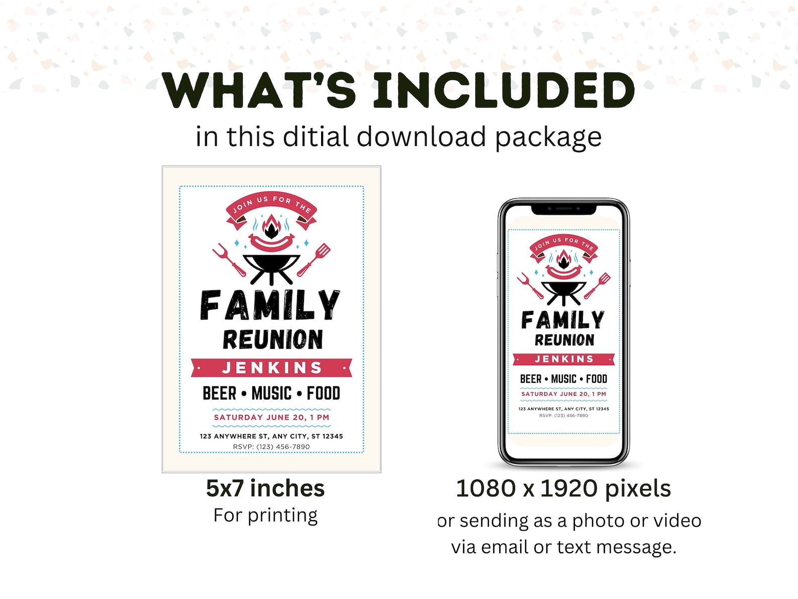 Editable Family Reunion Invitation Family Reunion Invite Family Cookout ...