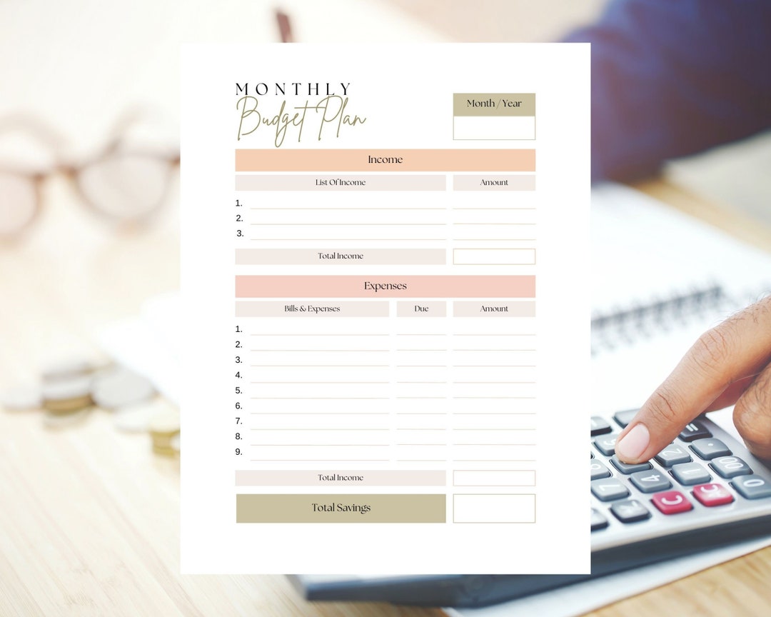 Monthly Budget Planner Digital Planner Printable Templates Customize ...