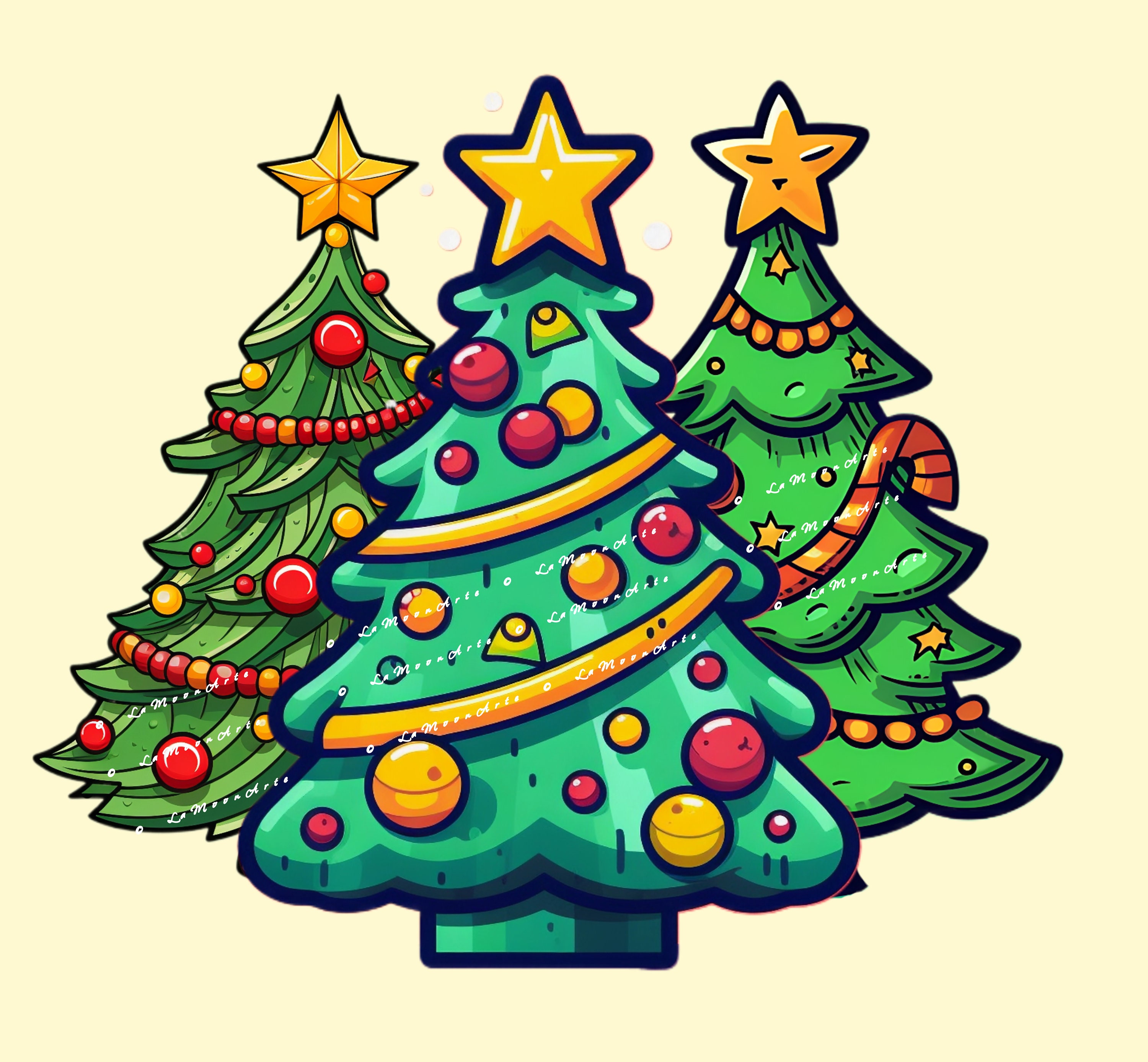 Retro Classic Christmas Trees PNG Transparent High-resolution Image for ...