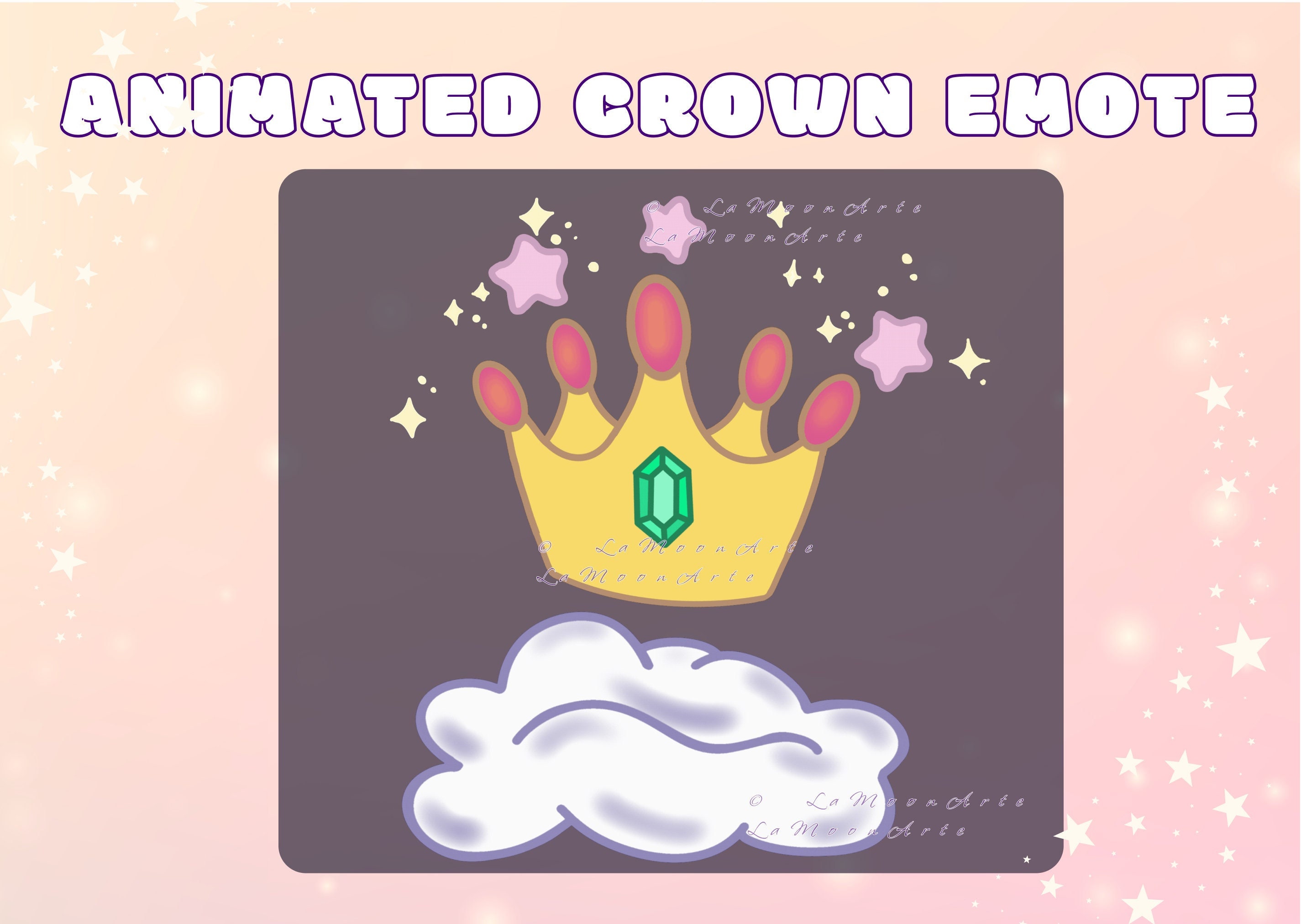 Animated Cute Crown Emote for Twitch Discord Emote Streamer Animation ...