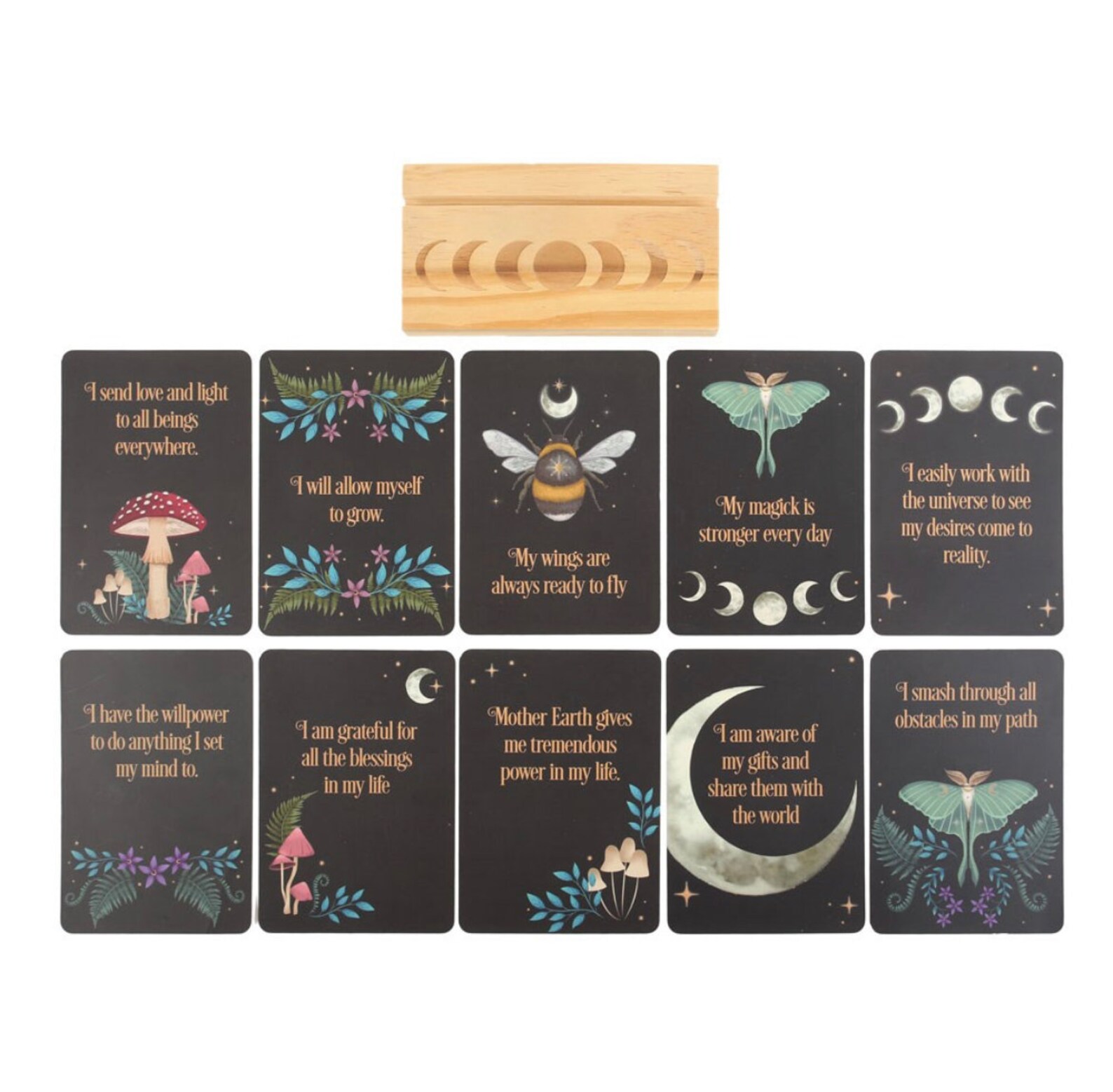 10 Affirmation Cards With Wooden Stand - Etsy