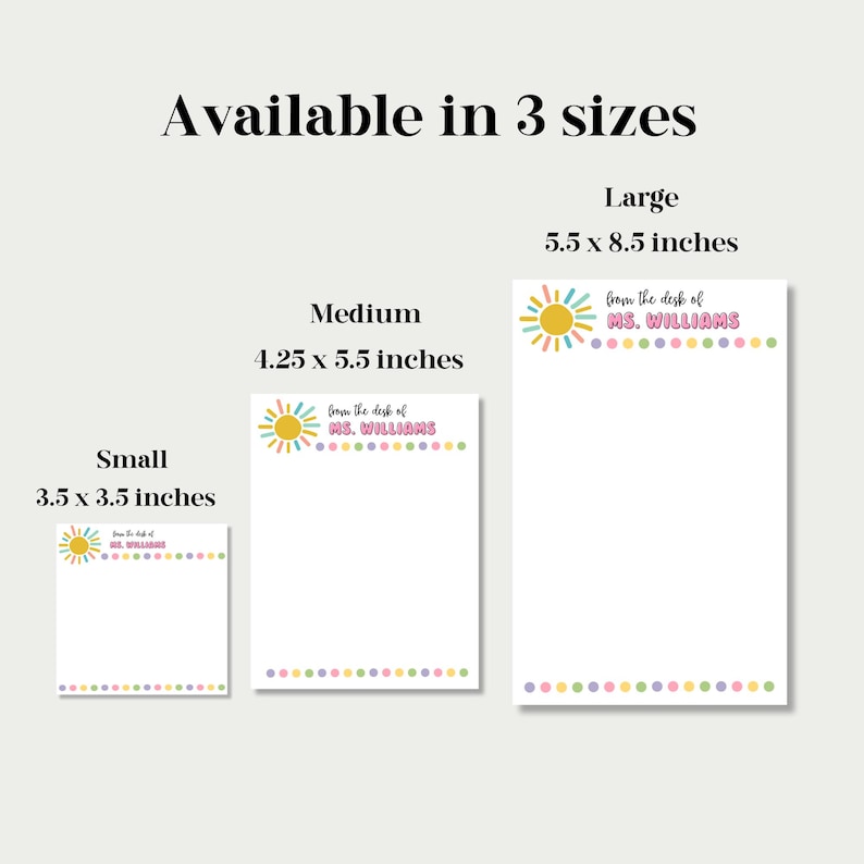 Personalized Teacher Notepad: Custom Stationery Gift - Etsy