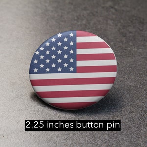 American Flag Button Pin, United States Flag, Round Flag Pin, Gift for ...