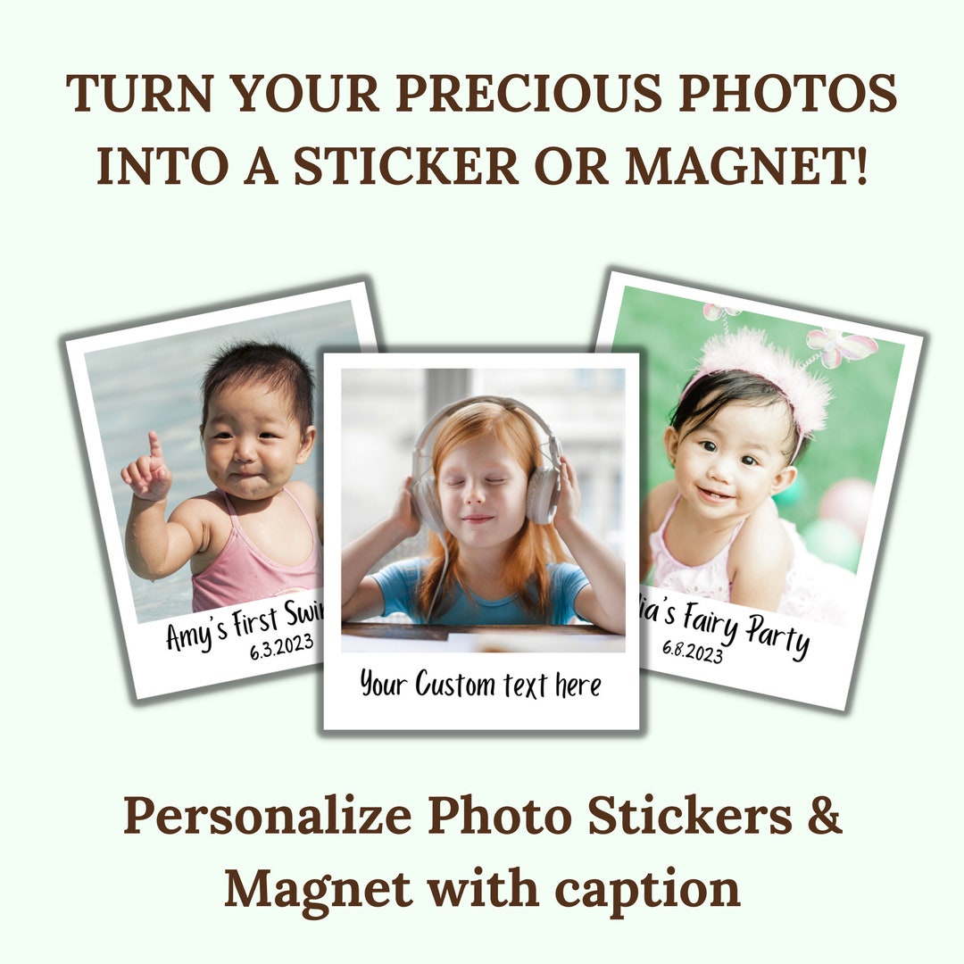 Custom Photo Stickers or Magnets: Personalized Gifts With Captions - Etsy