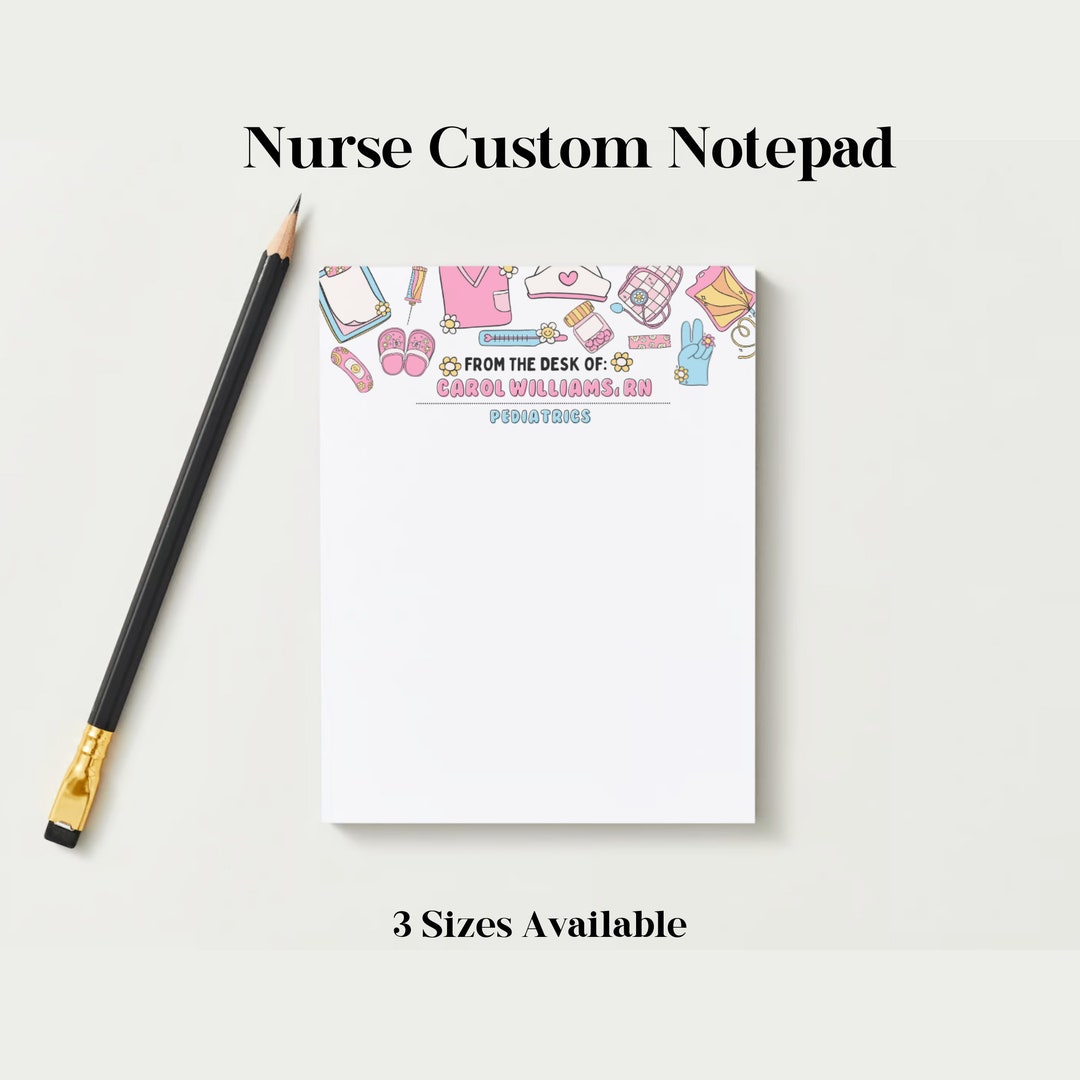 Custom Nurse Notepad, Registered Nurse Memo Pad, Name Notepad RN ...