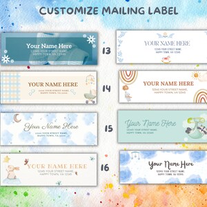 Baby Theme Return Address Label, Customized Mail Stickers, Return ...