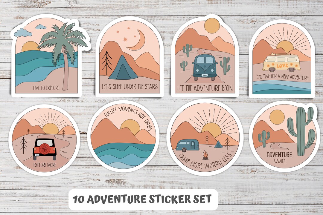 Mountain Sticker Pack, Travel Sticker Pack - Etsy