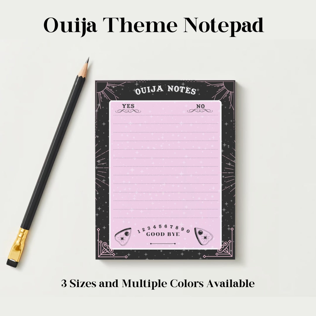 Ouija Theme Notepad, Spooky Memo Pad, Dark Side Notepad, Horror Easy ...