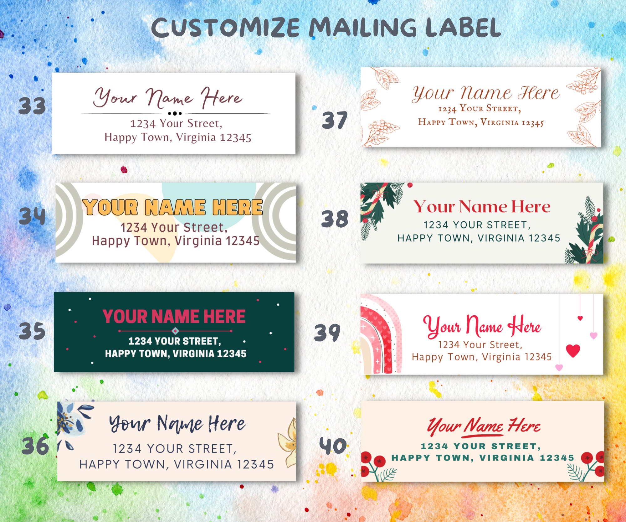 Custom Return Address Labels: 60 Waterproof Mail Stickers - Etsy