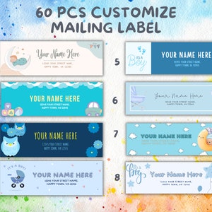 Baby Theme Return Address Label, Customized Mail Stickers, Return ...