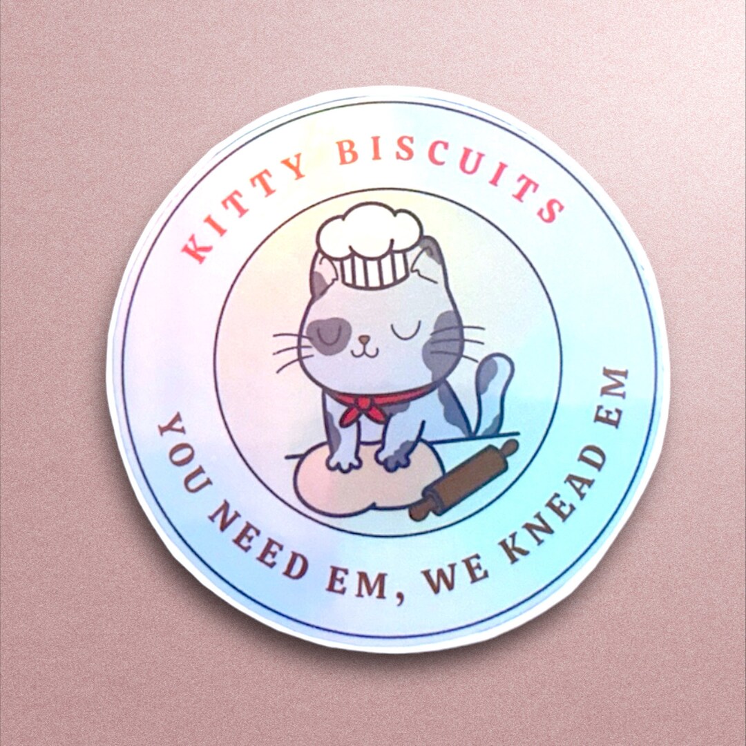 Kitty Biscuits, Holographic Stickers, Cat Sticker Sheet, Vinyl Stickers ...