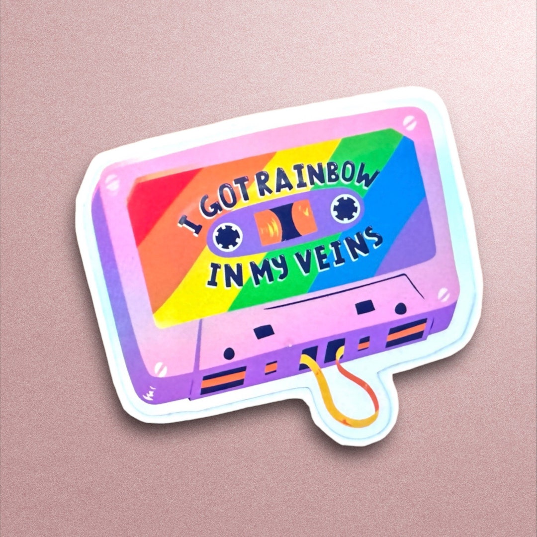 I’ve Got Rainbows in My Veins Sticker, Cassette Tape Rainbow Sticker ...