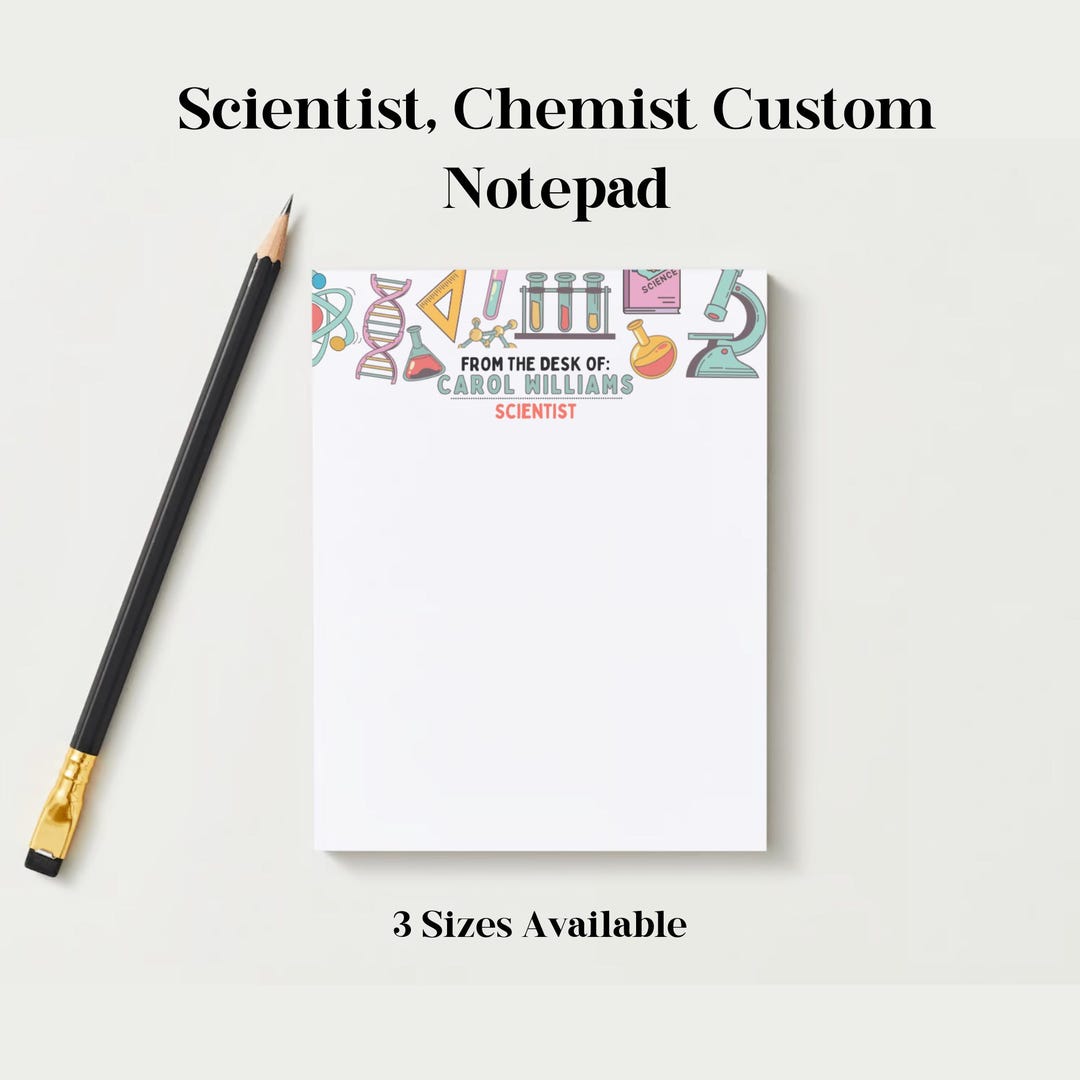Personalized Science Notepad: Chemist Gift - Etsy