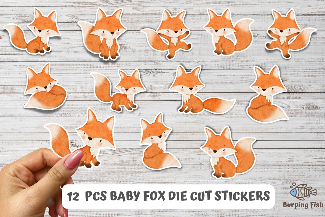 Cute Fox Stickers, Fox Sticker Pack, 12 Pcs Die-cut Stickers, Fox Gift ...