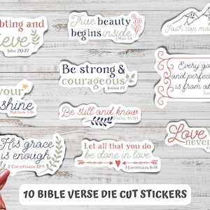 Bible Verse Stickers, Christian Sticker Pack, 10 Pieces per Pack ...