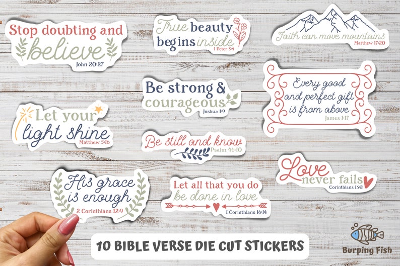 Bible Verse Stickers Christian Sticker Pack 10 Pieces per - Etsy