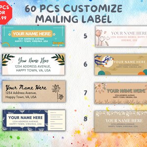 Return Address Label, Customized Mail Stickers, Return Address for ...
