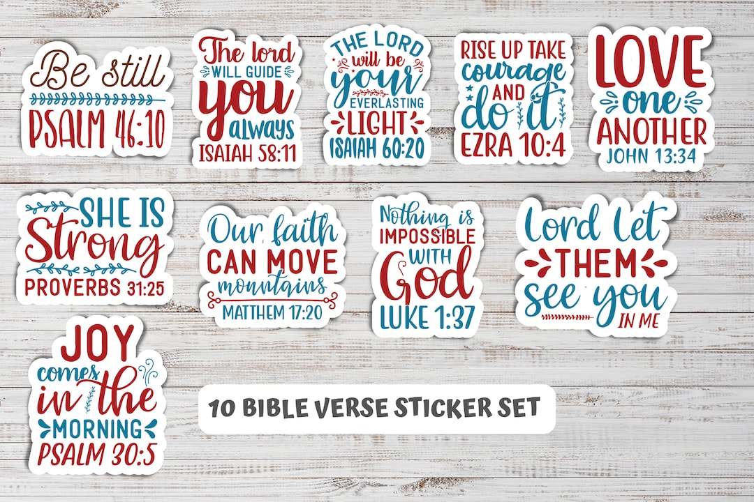 Bible Verse Sticker Pack, Christian Sticker Pack, Verse Sticker Pack ...