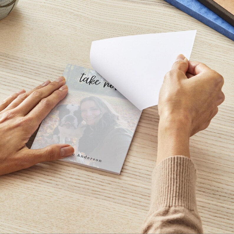 Personalized Photo Notepad: Custom Stationery, Photo Background - Etsy