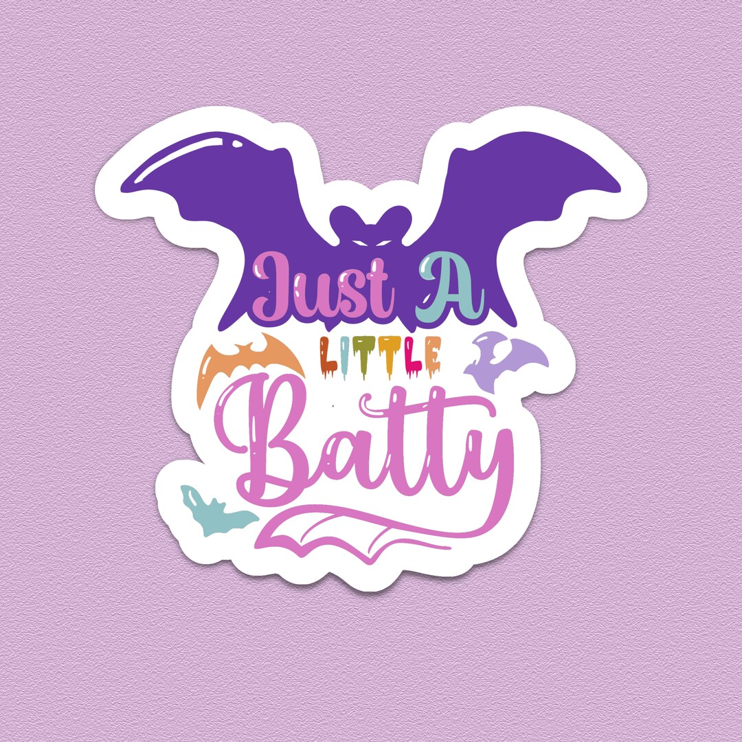 Just a Little Batty Sticker, Witch Switch Sticker, Cute Halloween Gift ...