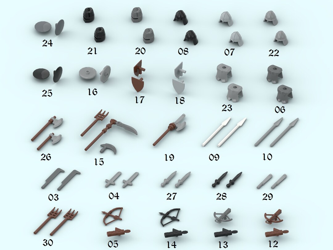 Weapons and Armor for Knights Made From Original LEGO® Parts NEW ...