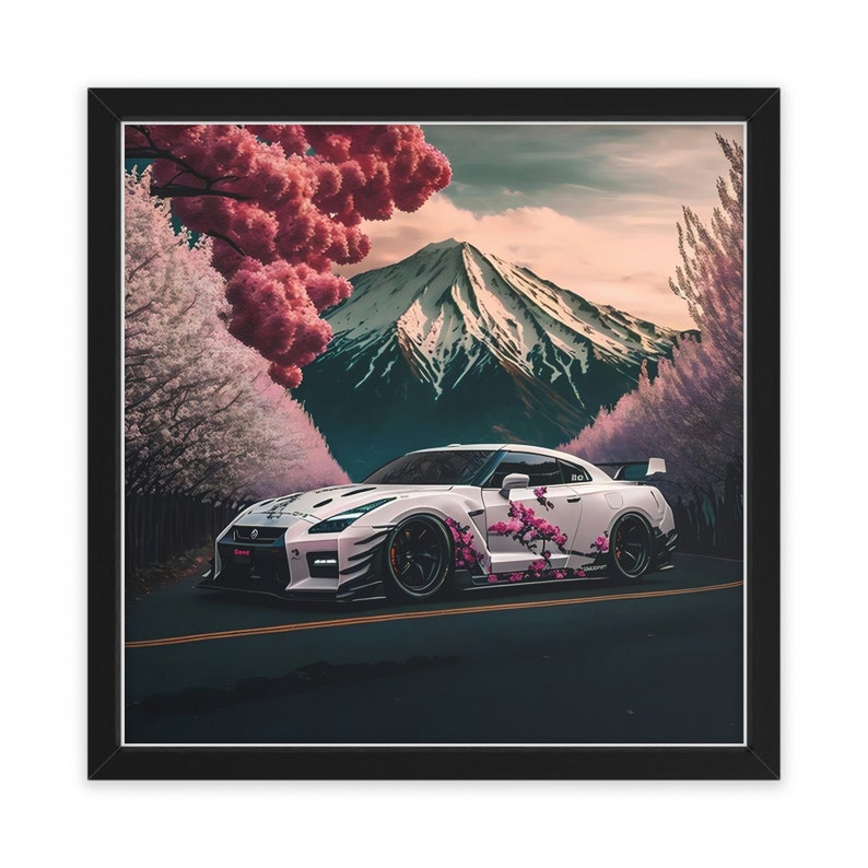 Nissan GTR Art With Cherry Blossom Trees - Etsy