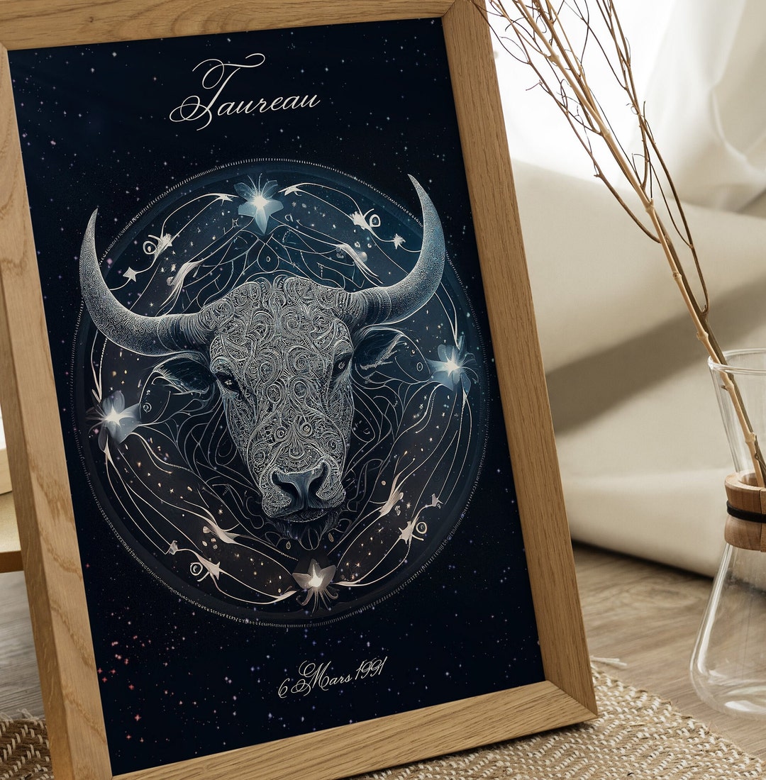 Taurus Poster Personalized Astrological Sign, Taurus Poster Date of ...