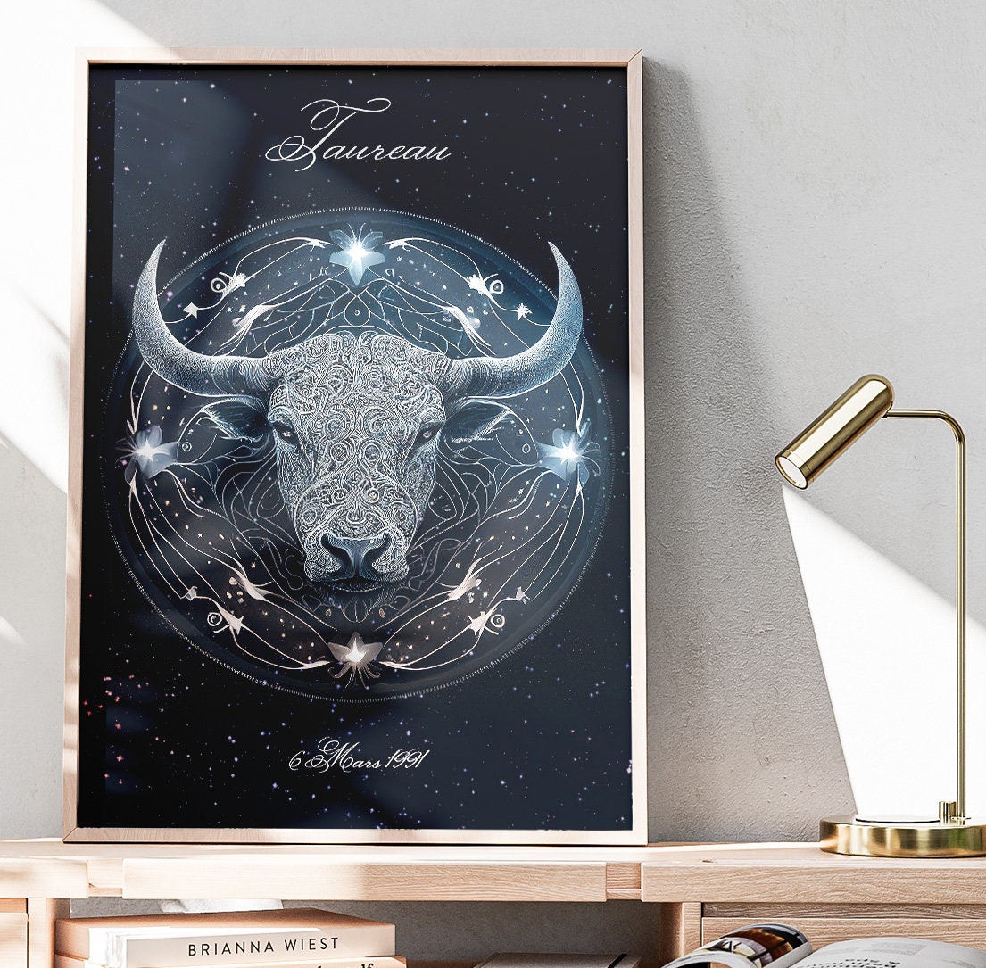Taurus Poster Personalized Astrological Sign, Taurus Poster Date of ...