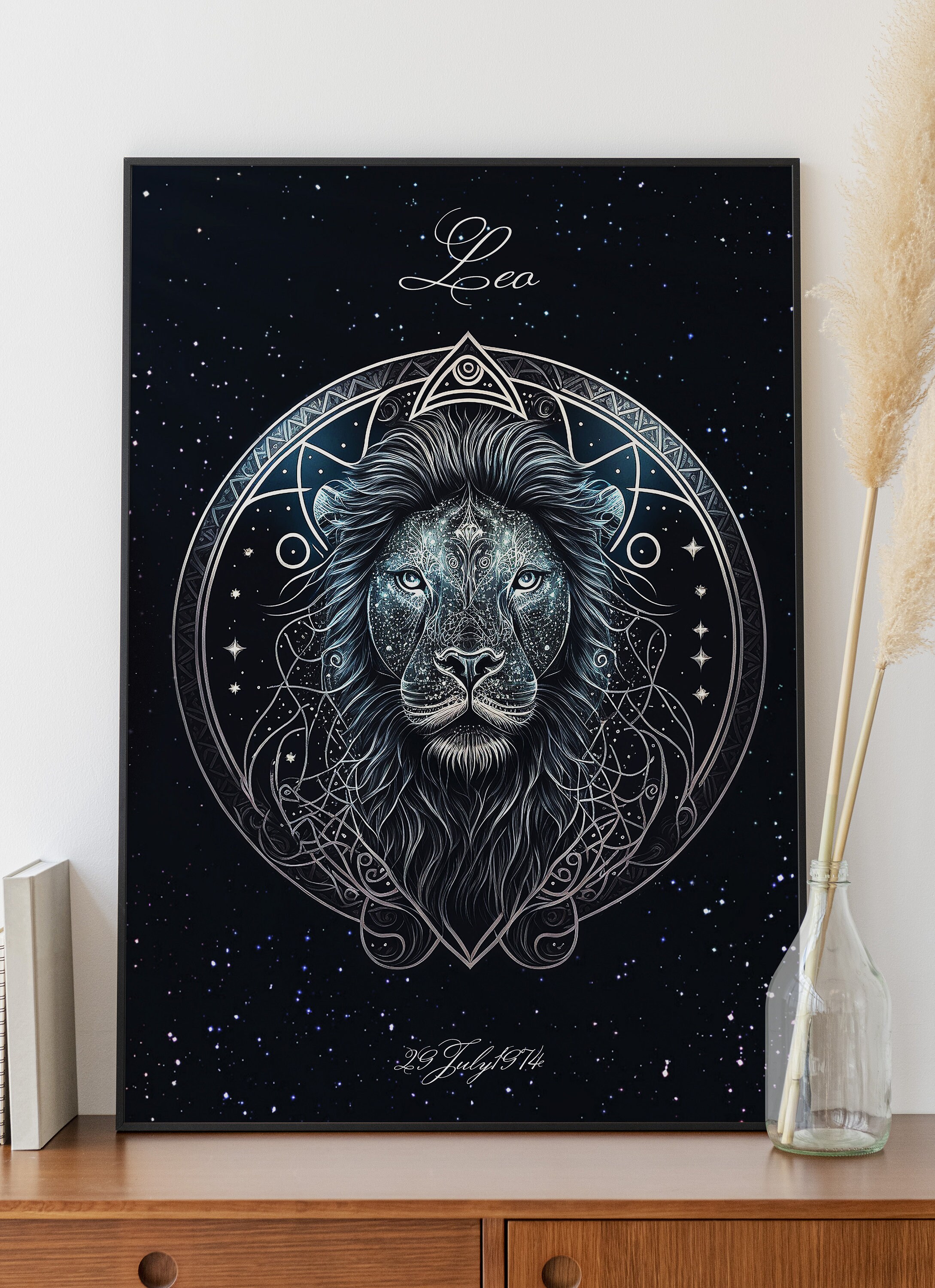 Leo Zodiac Personalized Art, Leo Poster Art, Leo Poster Birth Date, Leo ...
