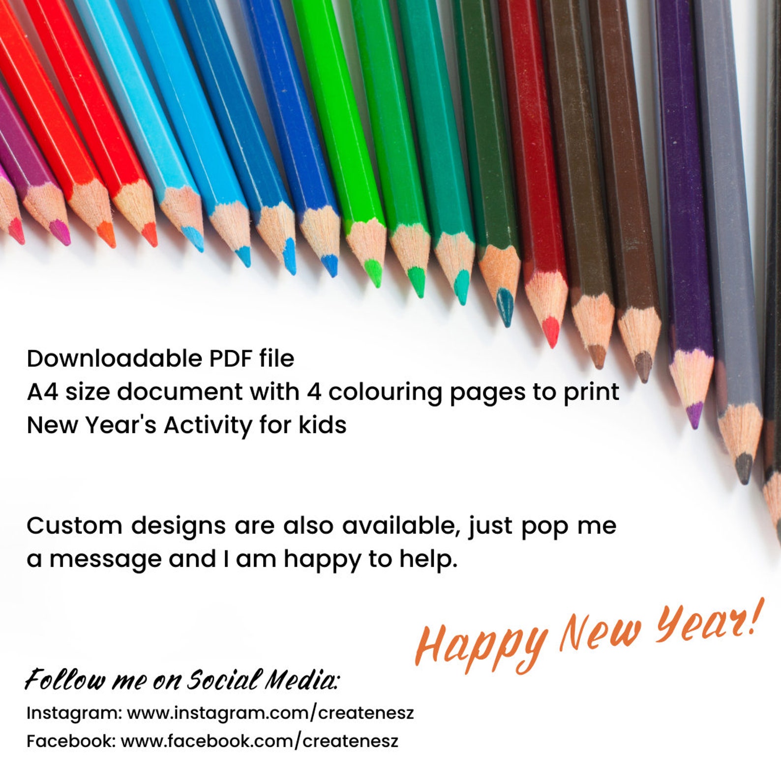 Printable New Year Colouring Pages for Kids. New Year's Eve Activity ...