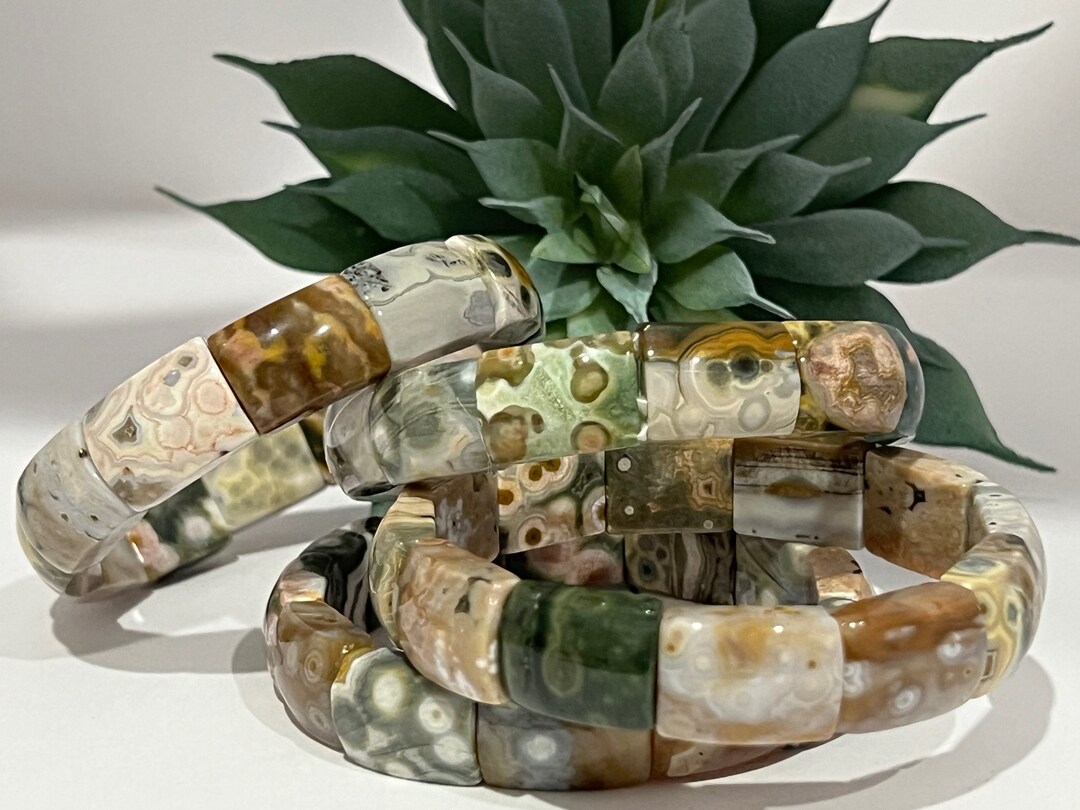 Natural 8th Vein Ocean Jasper Soft Bangle Old Stock Ocean Jasper ...