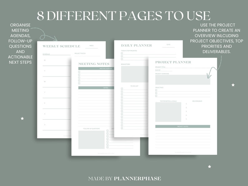A5 Project Planner Bundle: Printable Work Productivity (PDF) - Etsy UK