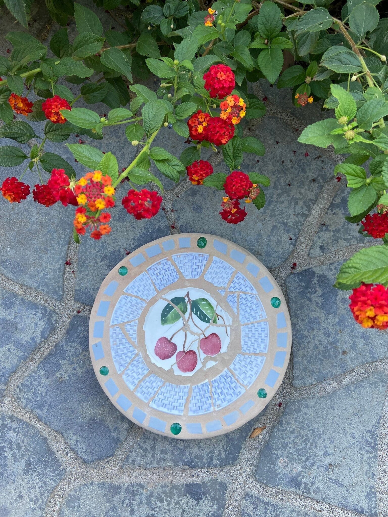 Mosaic Cherries Stepping Stone - Etsy