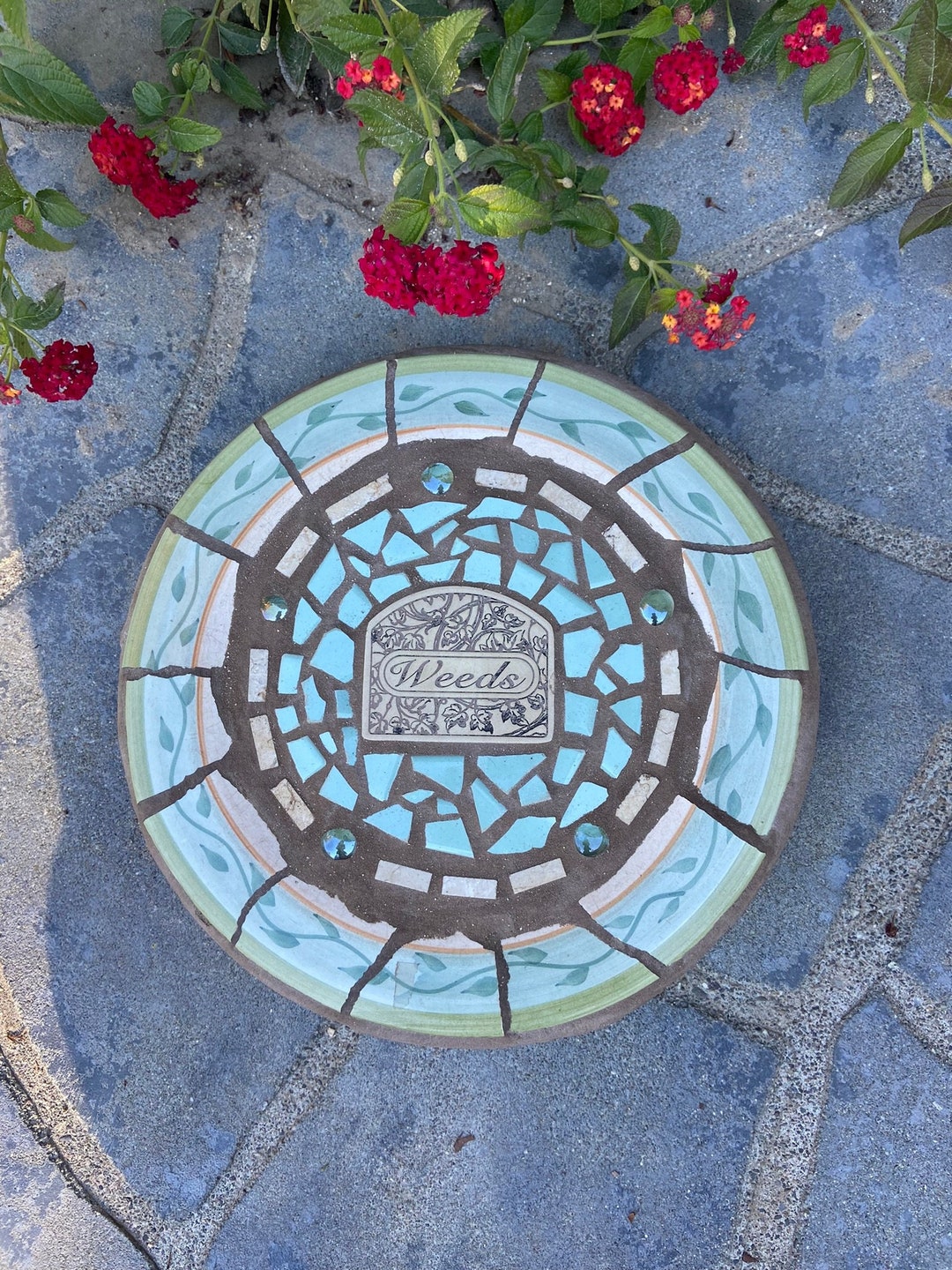 Mosaic Garden Stepping Stone “weeds” - Etsy