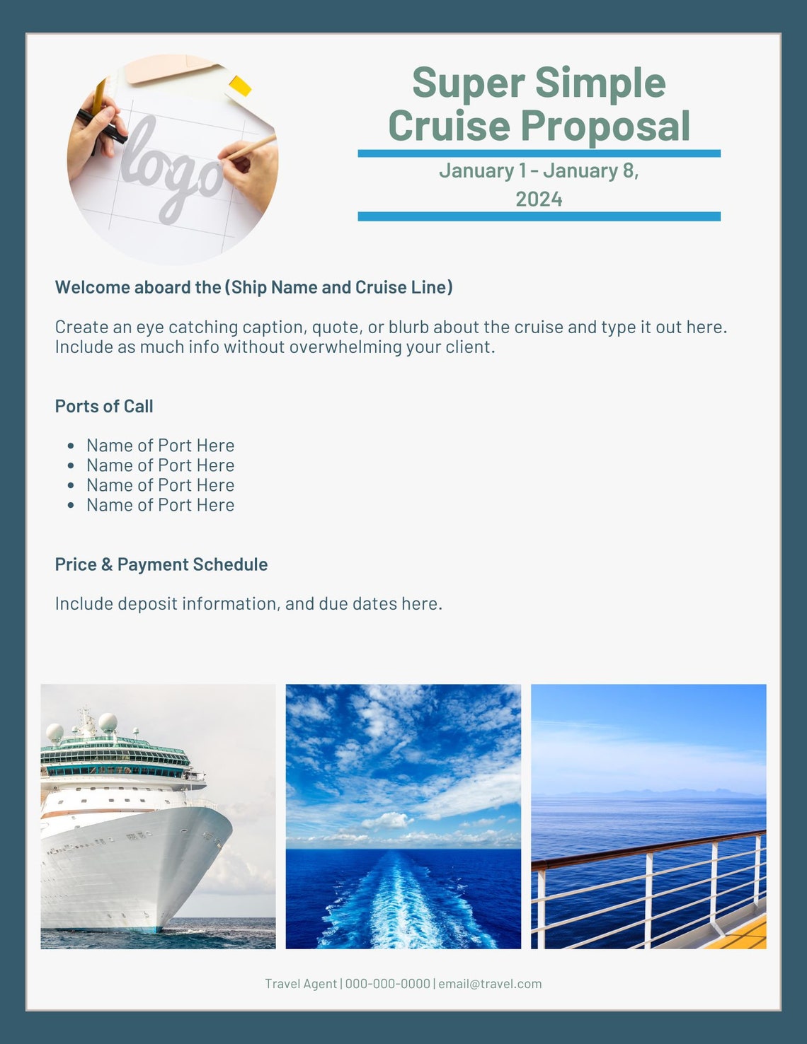Simple Cruise Quote Editable Cruise Quote for Travel Agents Advisors ...