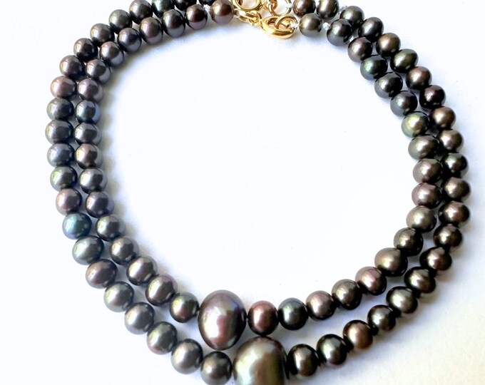 Hand-strung Black Pearl Bracelets on Silk Cord | Vintage Estate Pearls ...