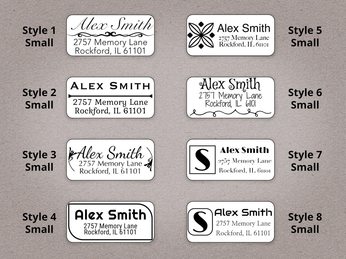 Custom Calligraphy Address Labels: Small Thermal Print Stickers on Roll ...