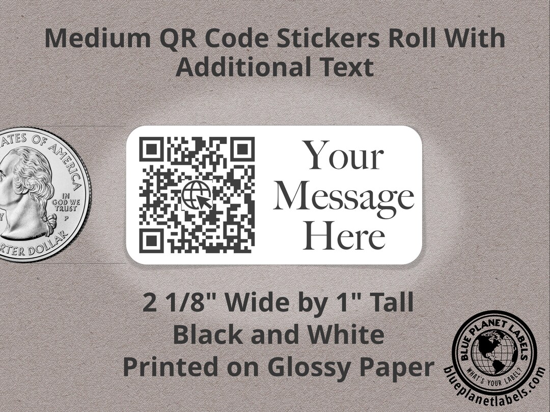 Custom QR Code Roll Labels: Scan URL, Social Media, Address - Etsy