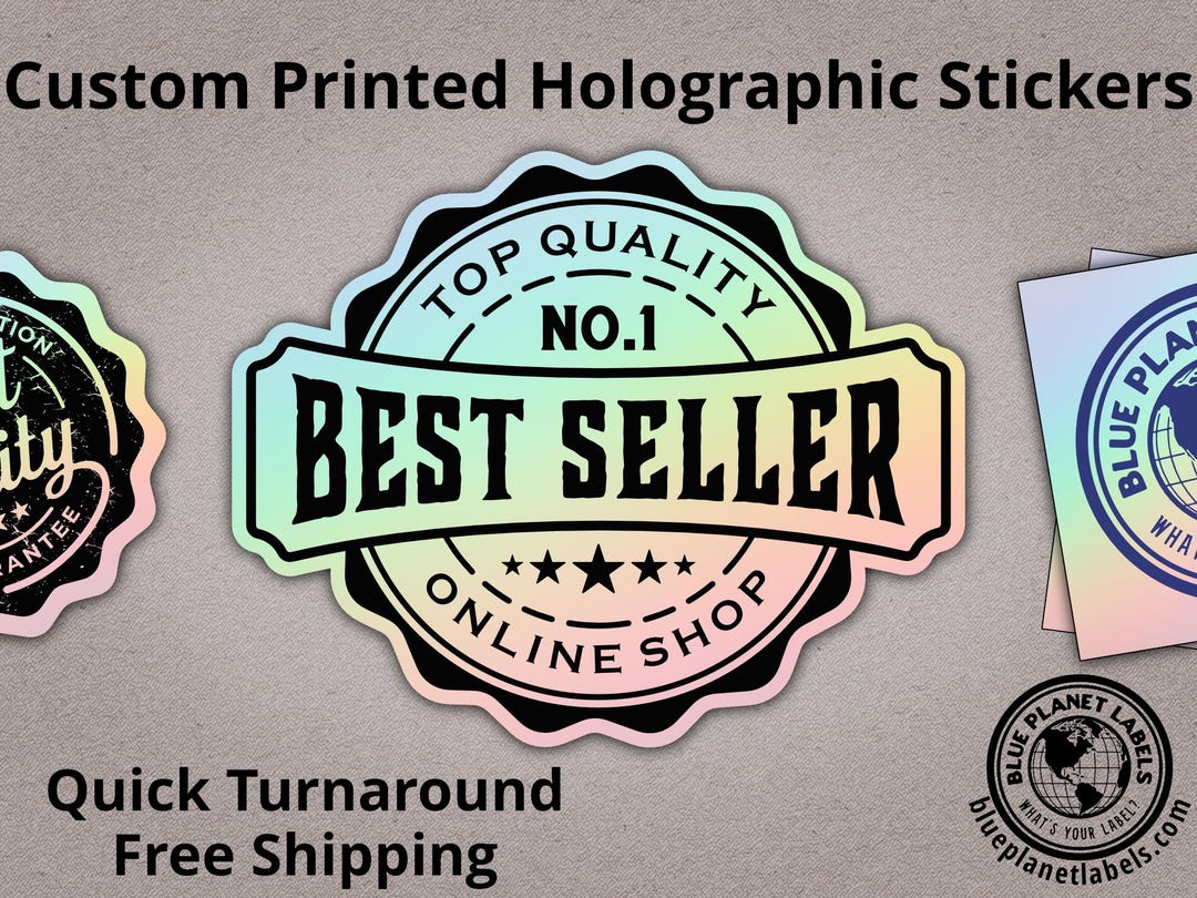 Custom Holographic Stickers: Waterproof Vinyl, Die Cut Design - Etsy