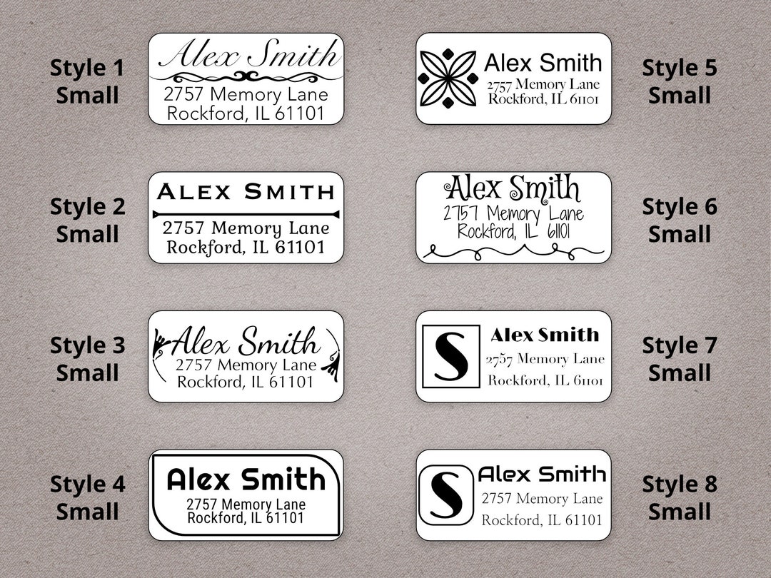 Custom Small Address Labels on Rolls, Calligraphy Labels, Special Font ...