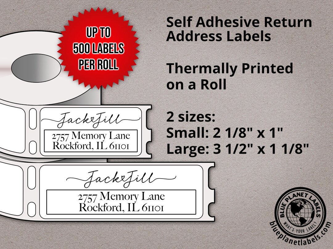 Custom Large Address Labels on Roll: Calligraphy Font, Thermal Print - Etsy