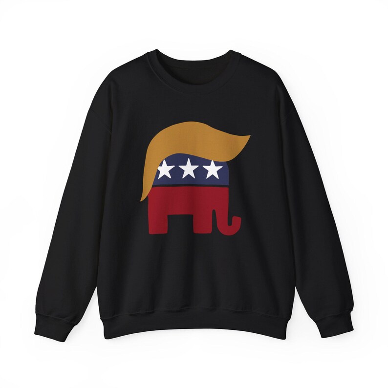 Donald Trump Republican Logo Crewneck Sweatshirt, Political Humor ...